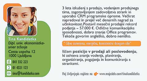 Vizitka CV bi lahko postala standard