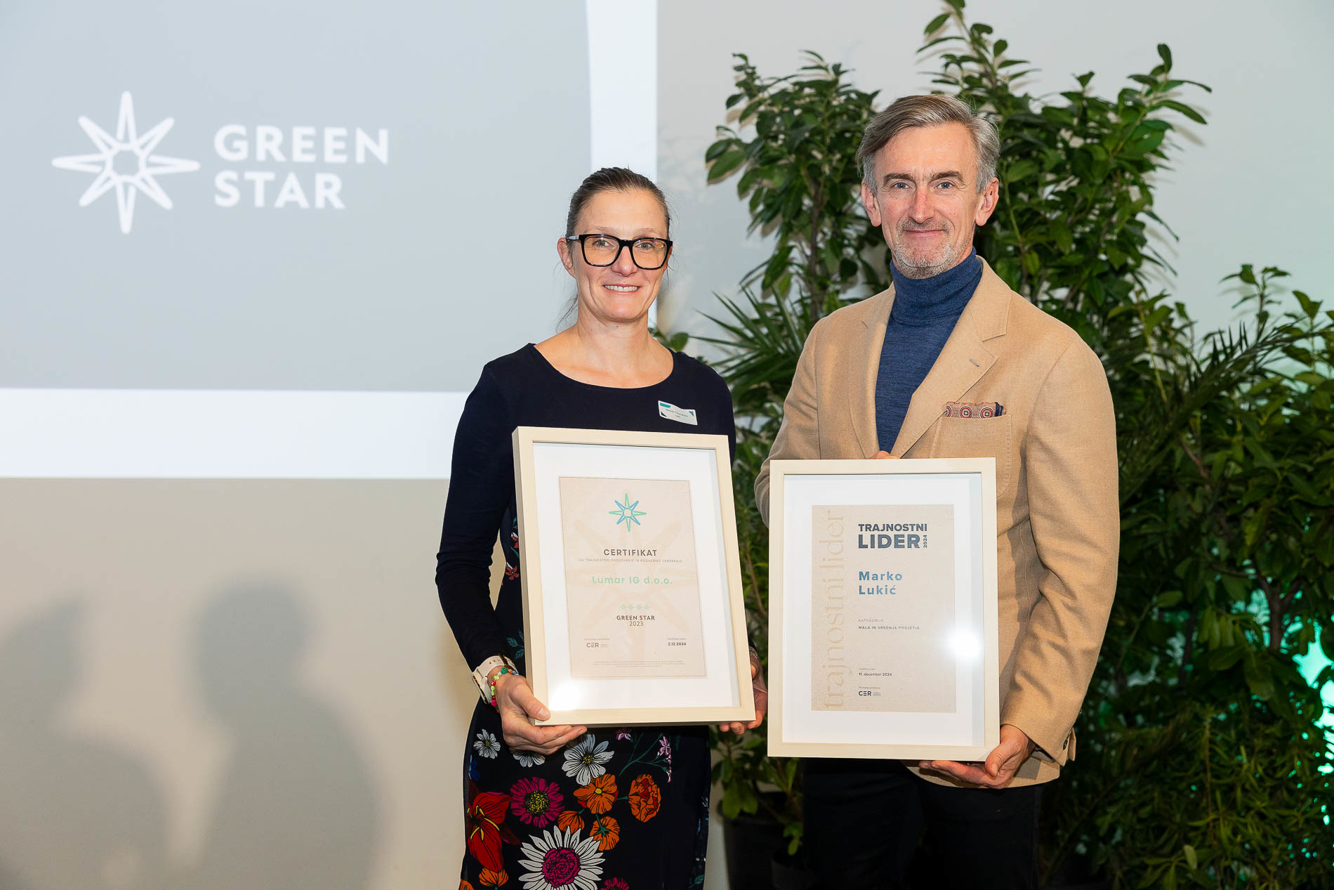 Lumarju tretjič Green Star, Lukić postal trajnostni lider 2024