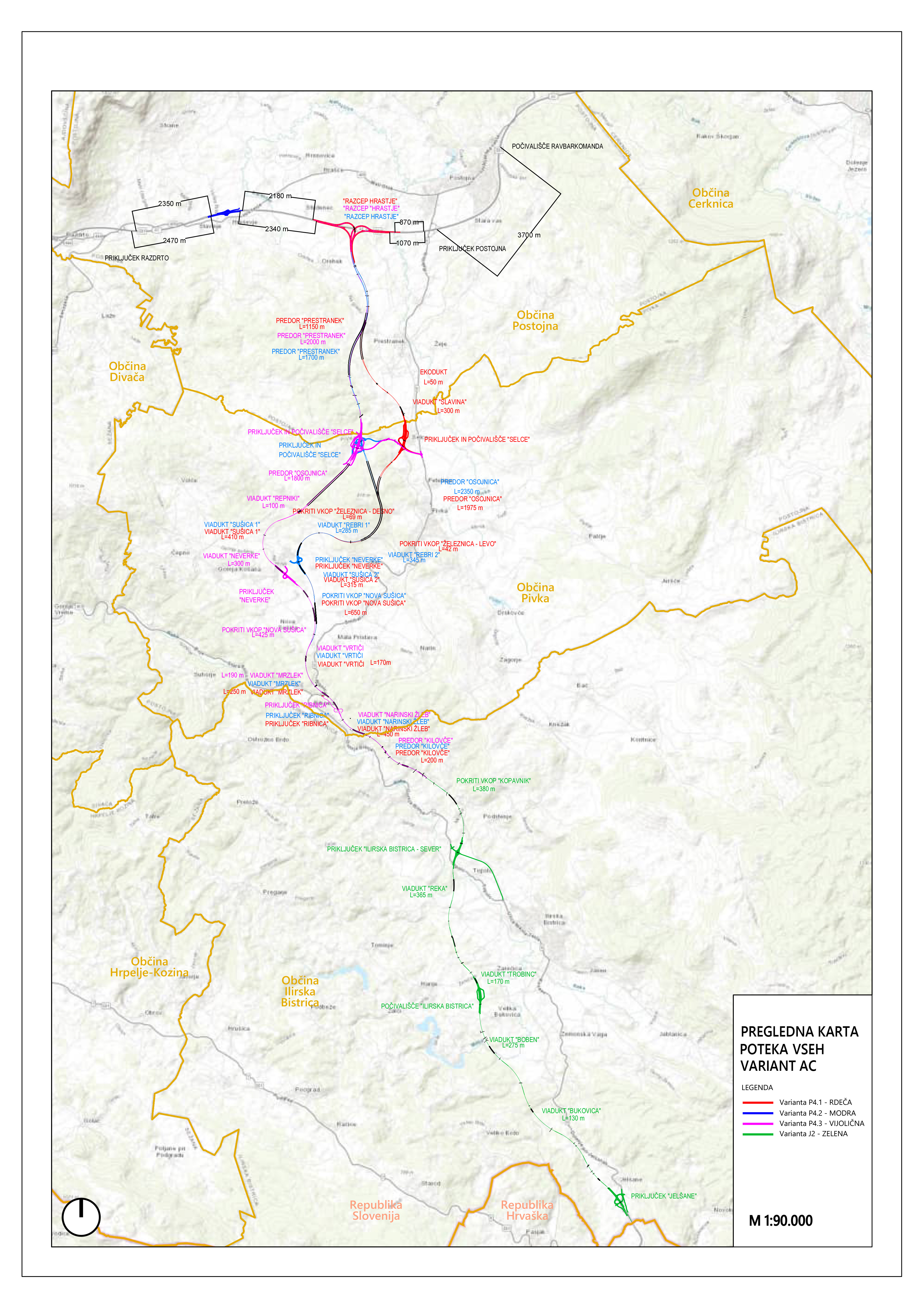 Avtocesta Postojna-Jelšane: objavljene 3 trase za 2040
