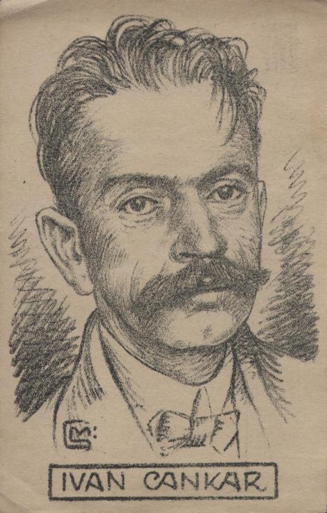 Obledeli nagrobnik Cankarjevega angela