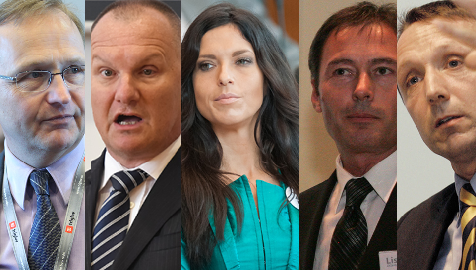 Profesorja Juhart in Grilc, poslanka Eva Irgl, svetovalec Branko Žibret ...