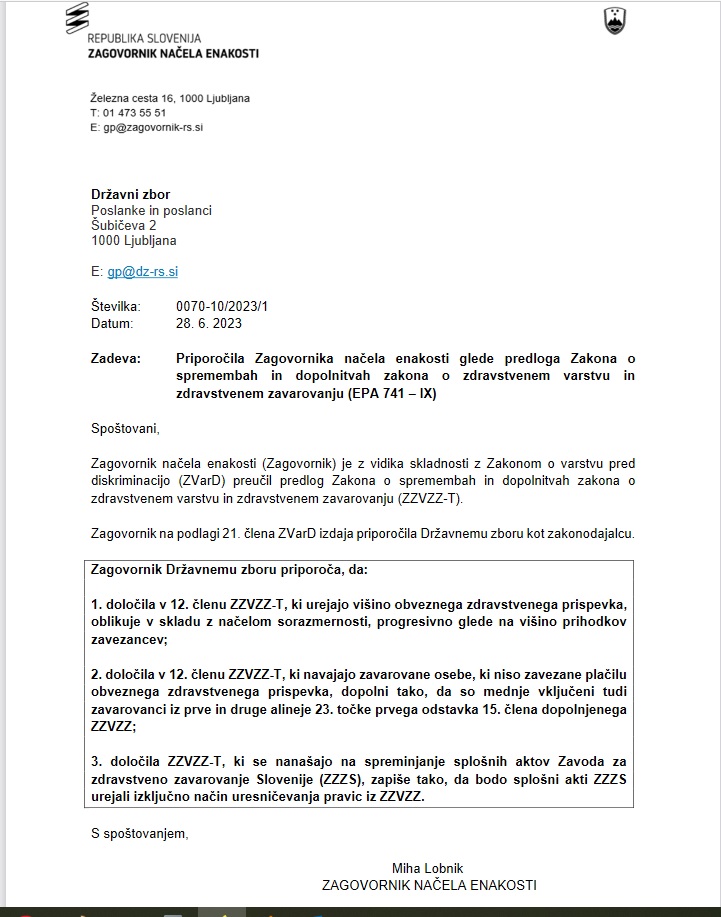 Zagovornik načela enakosti: Obvezni zdravstveni prispevek, ki prihaja po ukiniti dopolnilnega ZZ ...